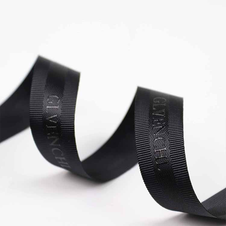 Custom gift wrapping black printing ribbon