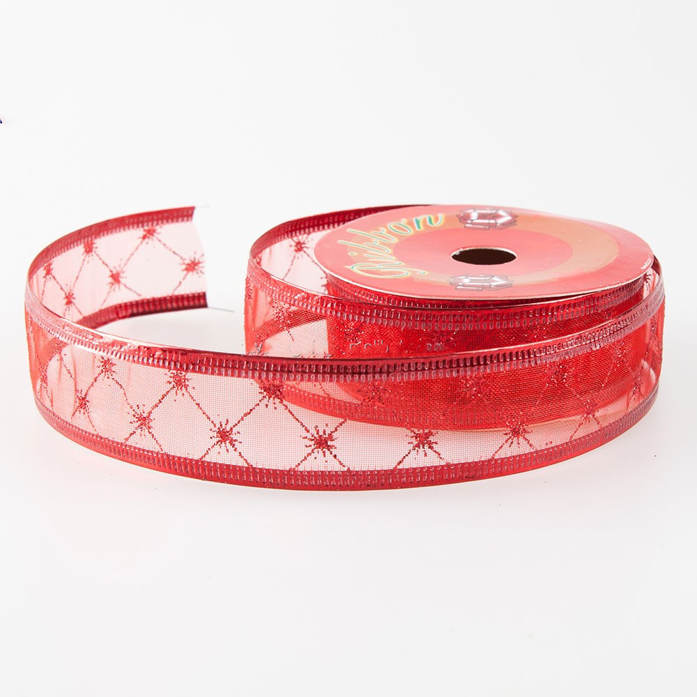 Decorative wired ribbon gold foil mesh wedding party ribbon