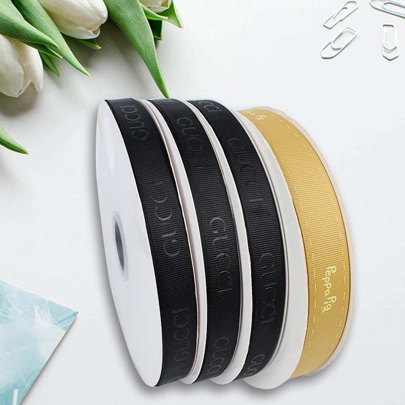 Low MOQ custom printed high quality grosgrain ribbon