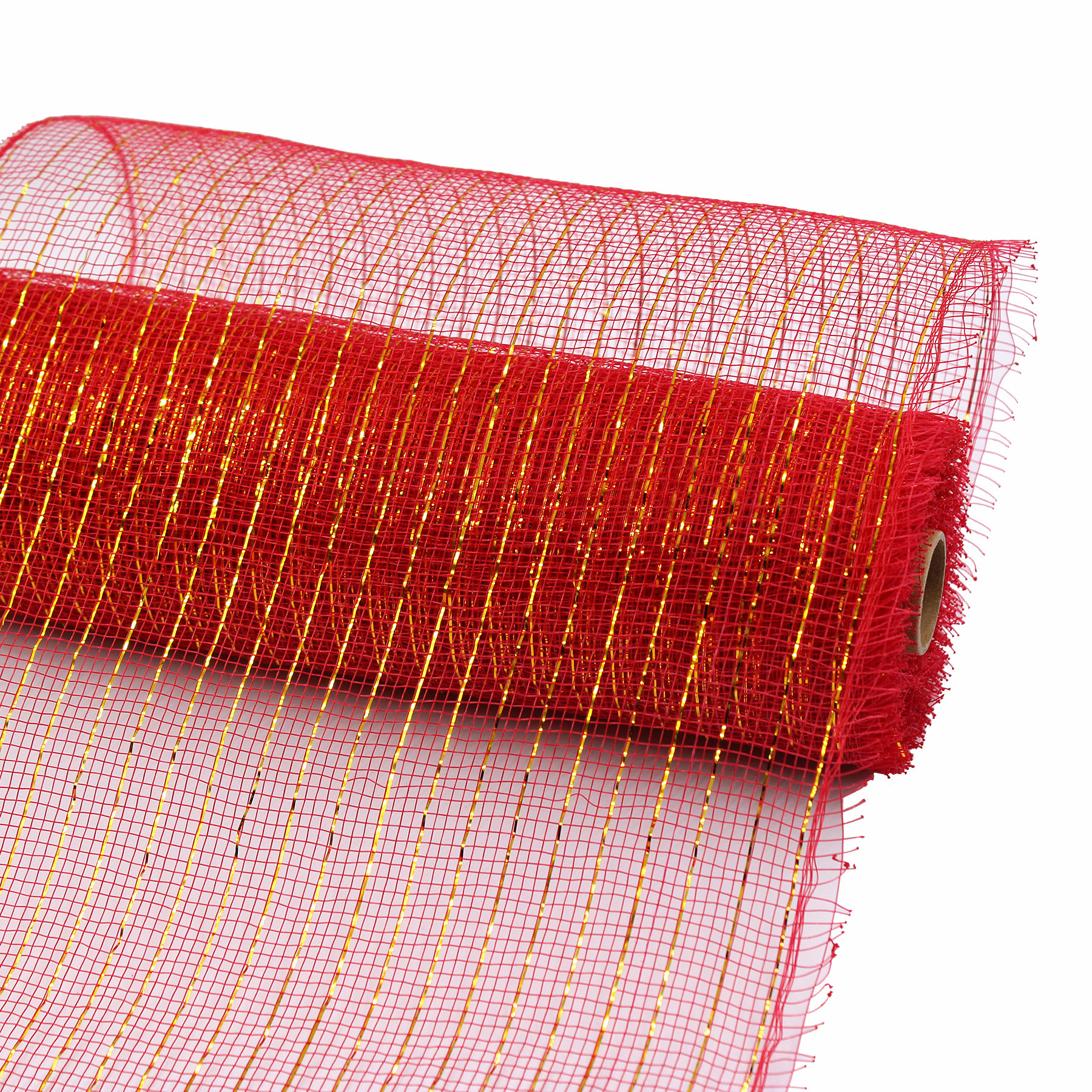 Wholesale metal decoration poly mesh ribbon decoration