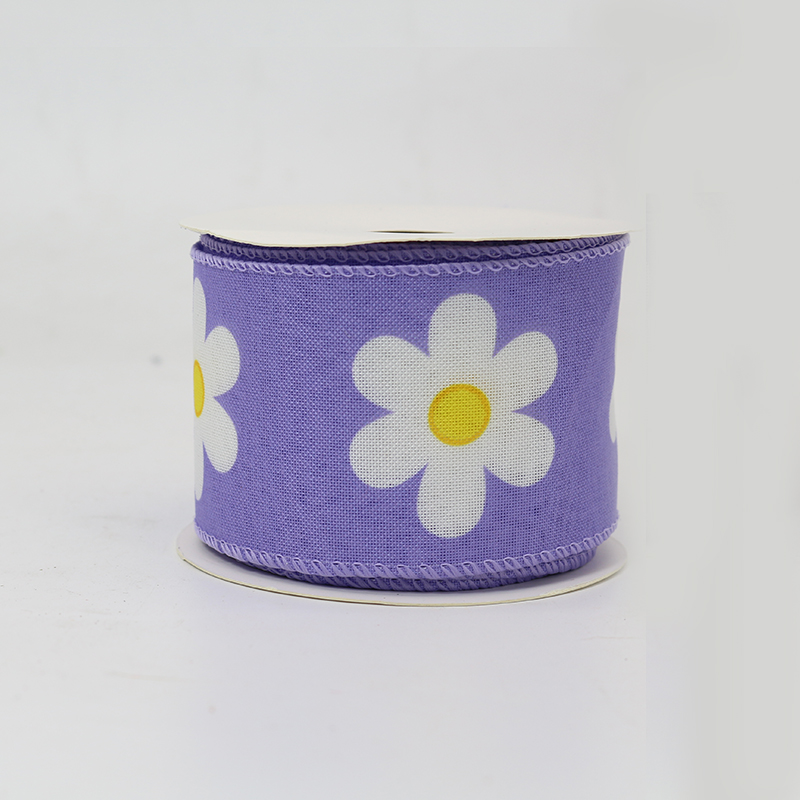 Wholesale floral ribbon daisy flower burlap decoration