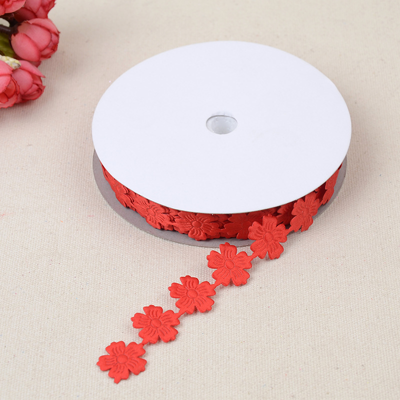 Wholesale new style embossed cute flower webbing